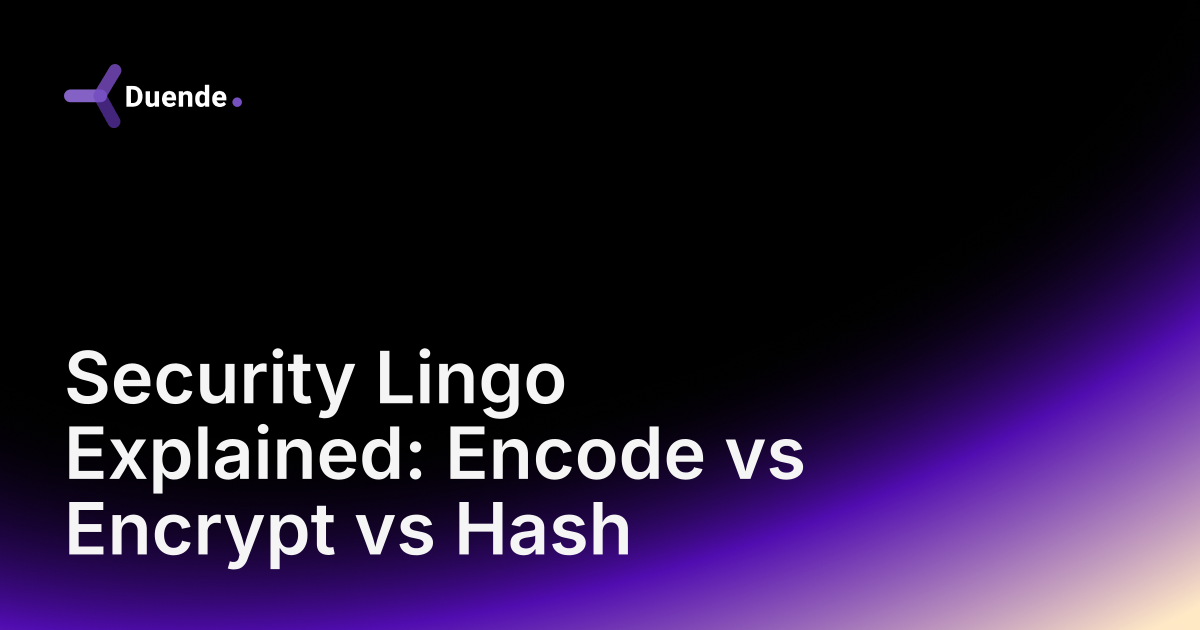 Security Lingo Explained: Encode vs Encrypt vs Hash | Duende