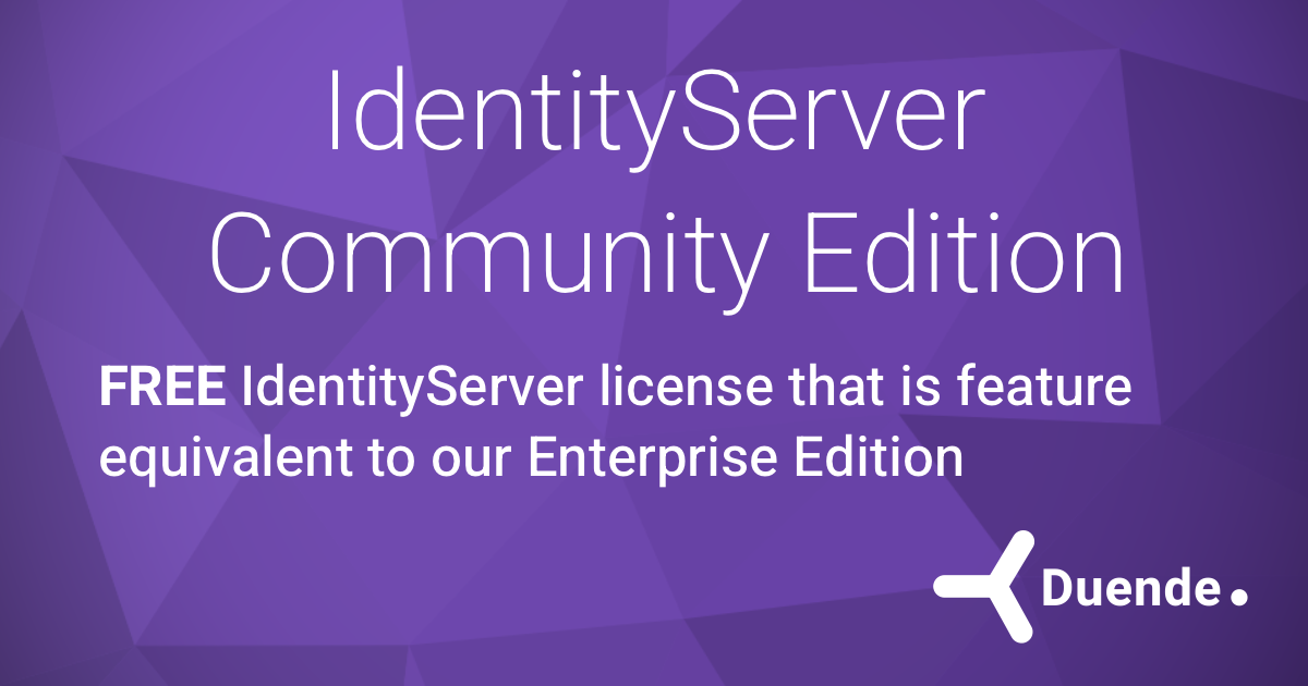 Duende IdentityServer Community Edition | Duende